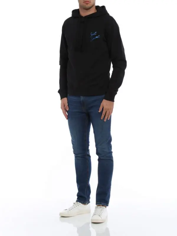 Saint Laurent Cotton Logo Hooded Sweater