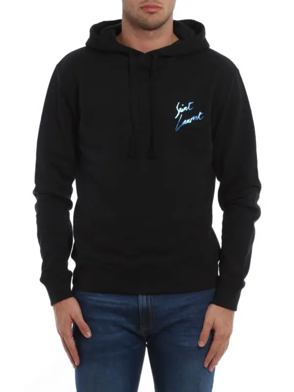 Saint Laurent Cotton Logo Hooded Sweater