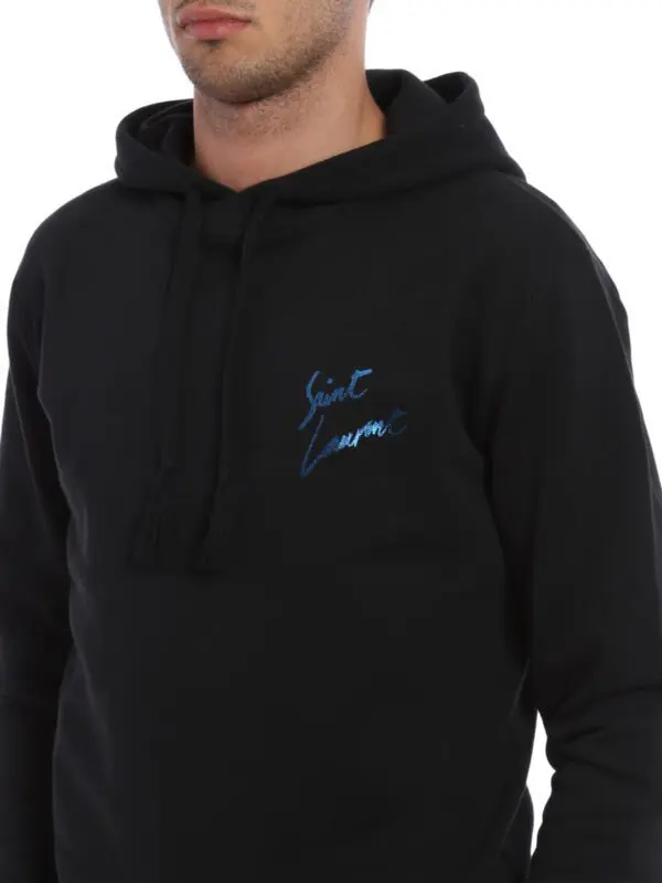 Saint Laurent Cotton Logo Hooded Sweater