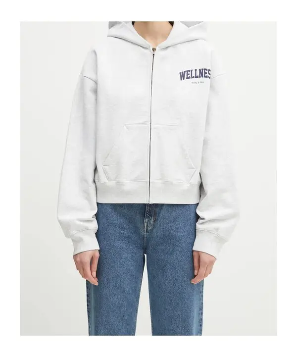 SPORTY  RICH Sporty & Rich Long Sleeve Zip-up Sweatshirt