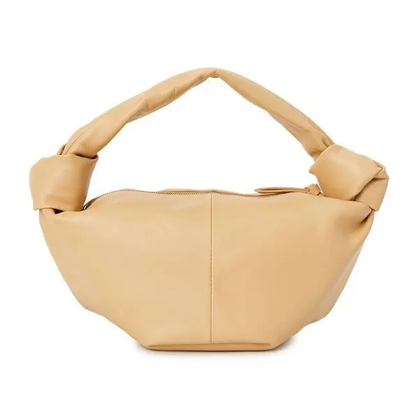 Bottega Veneta Zippered Handbag With Handle - Beige