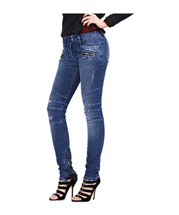 Balmain Skinny Moto Jeans With Zipper Detail