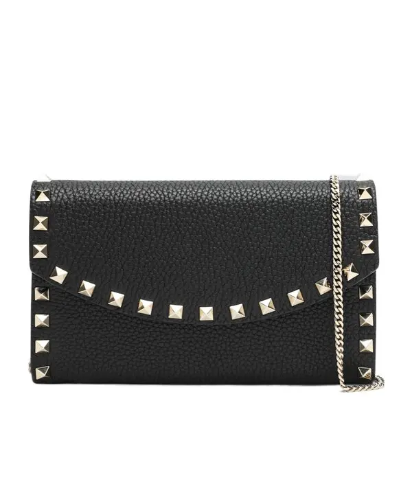 Valentino Garavani Embellished Flap Shoulder Bag - Black