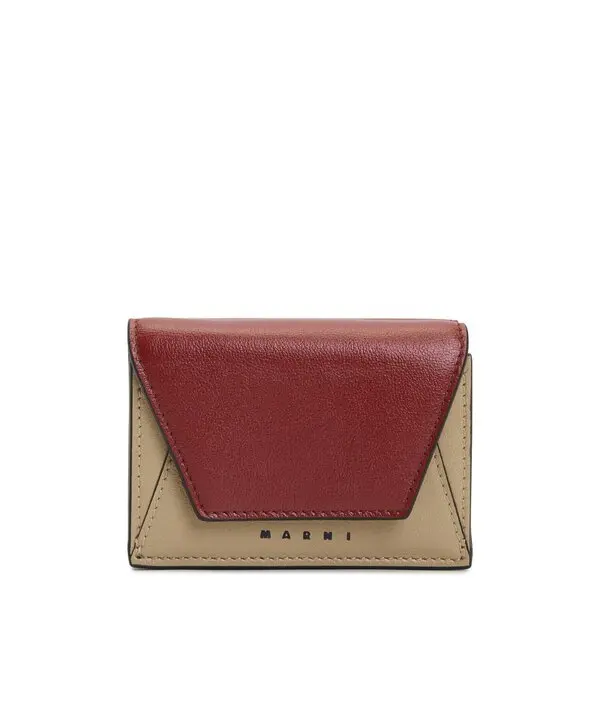 Marni Logo-embossed Envelope Foldover Wallet - Red
