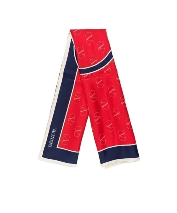 Valentino Garavani Vlogo Signature Silk Scarf - Red