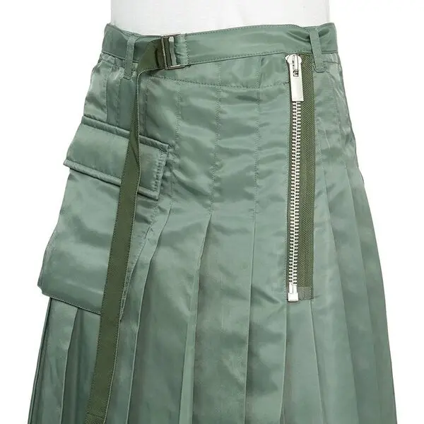 Sacai Pleated Skirt With Belt And Pockets