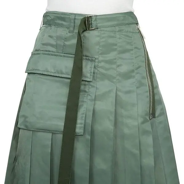 Sacai Pleated Skirt With Belt And Pockets