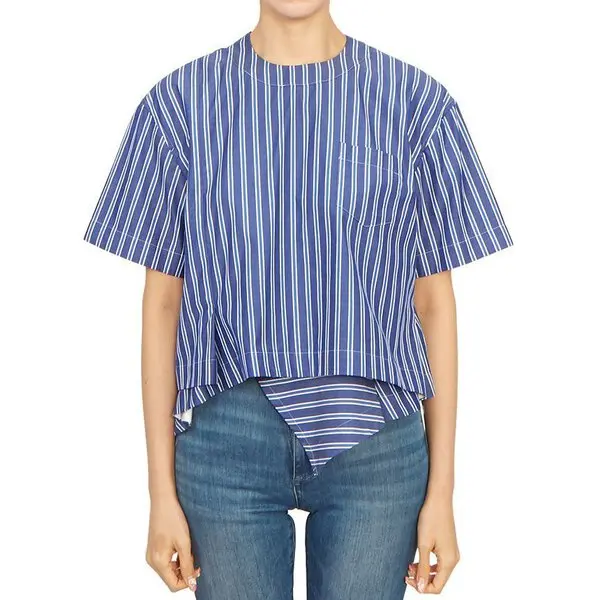 Sacai Short Sleeve T-shirt With Stripes