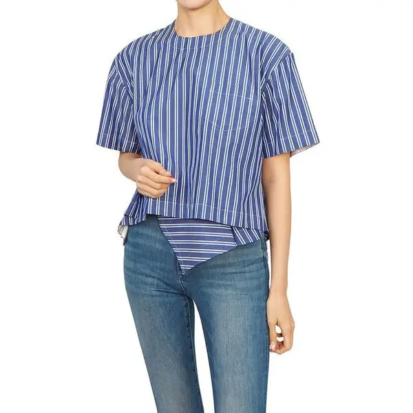 Sacai Short Sleeve T-shirt With Stripes