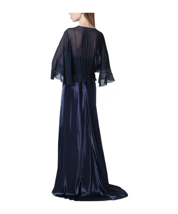 Alberta Ferretti Ruffled V-neck Dress