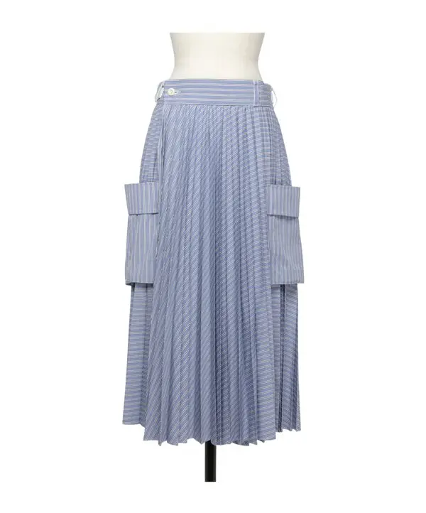 Sacai Belt Loop Skirt With Stripes And Pockets