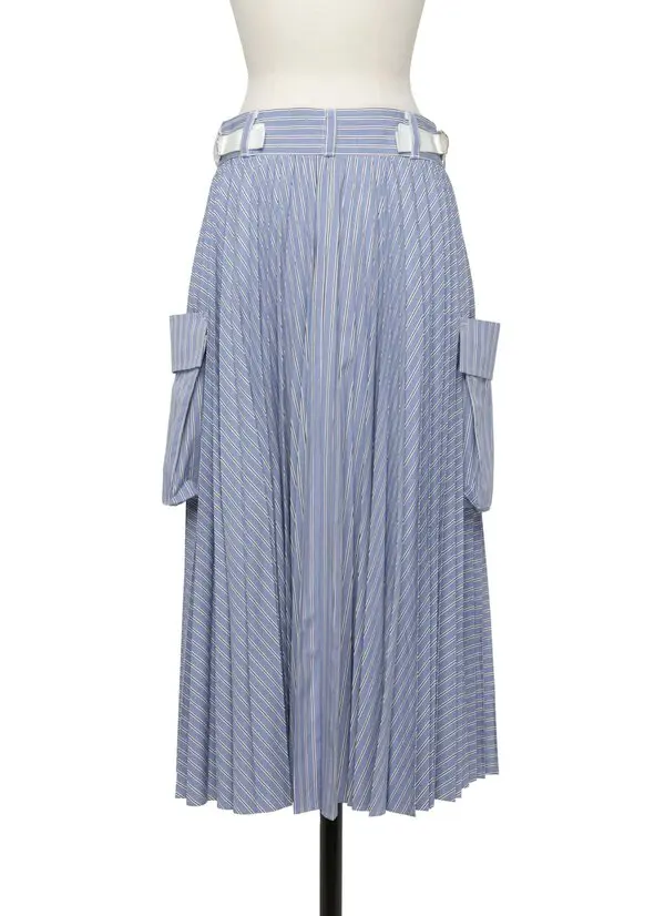 Sacai Belt Loop Skirt With Stripes And Pockets
