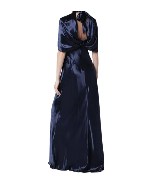Alberta Ferretti Cape Detail Maxi Dress