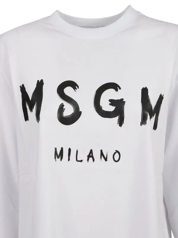 MSGM Long-sleeved T-shirt With Logo Detail