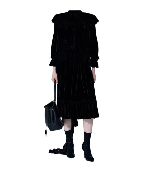 Balenciaga Lace-up Dress - Black