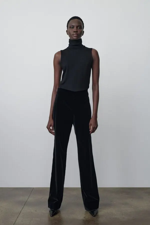 THE ROW Padma Straight Leg Velvet Pants