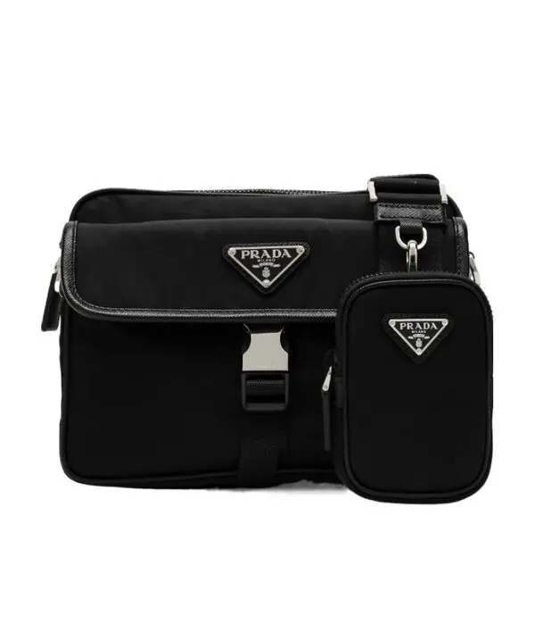 Prada Logo Crossbody Bag - Black