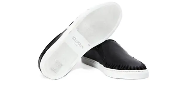 Balmain Round Toe Flat Slip-on Sneakers