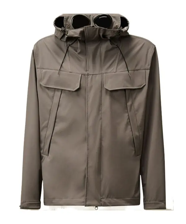 C.P. COMPANY Long Sleeve Casual Jacket With Hood And Pockets - Multicolor