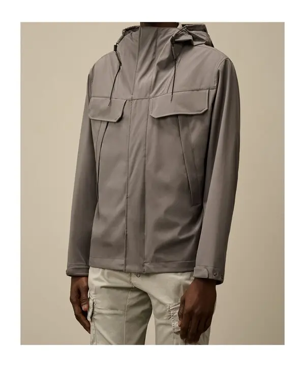 C.P. COMPANY Long Sleeve Casual Jacket With Hood And Pockets - Multicolor