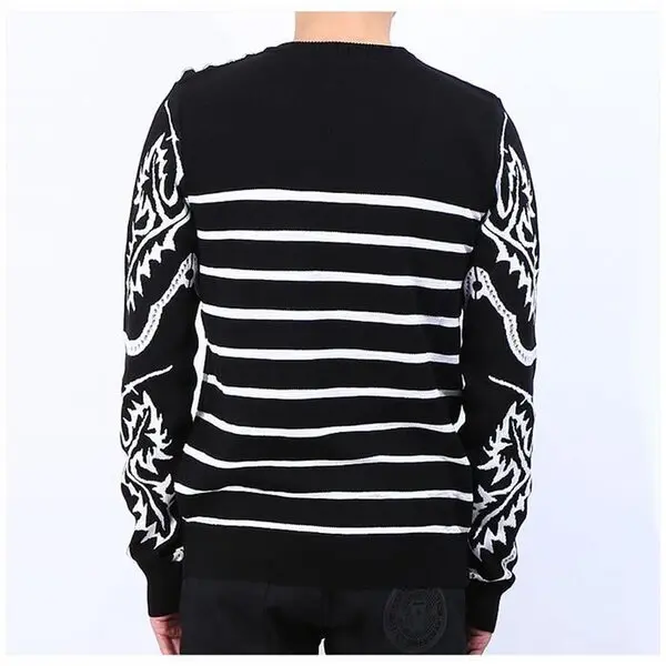 Balmain Long Sleeve Sweater With Graphic Detail