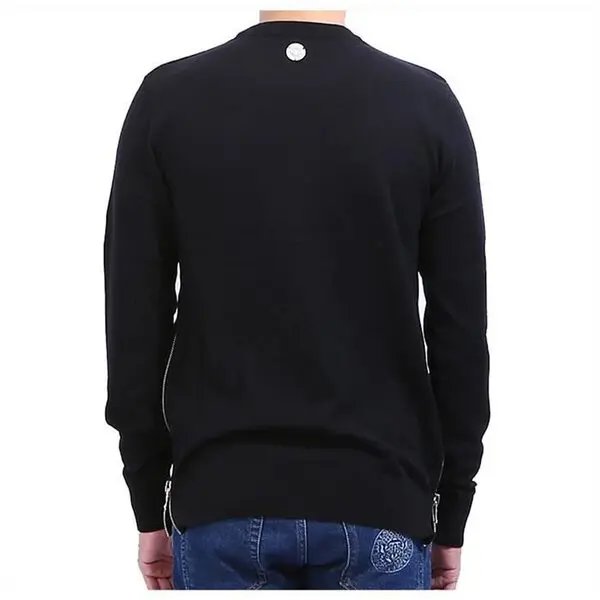 Balmain Long Sleeve Ribbed Sweater With Zip Detail