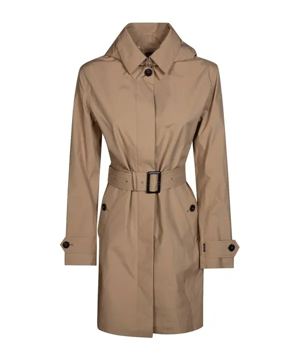SAVE THE DUCK Belted Hooded Trench Coat