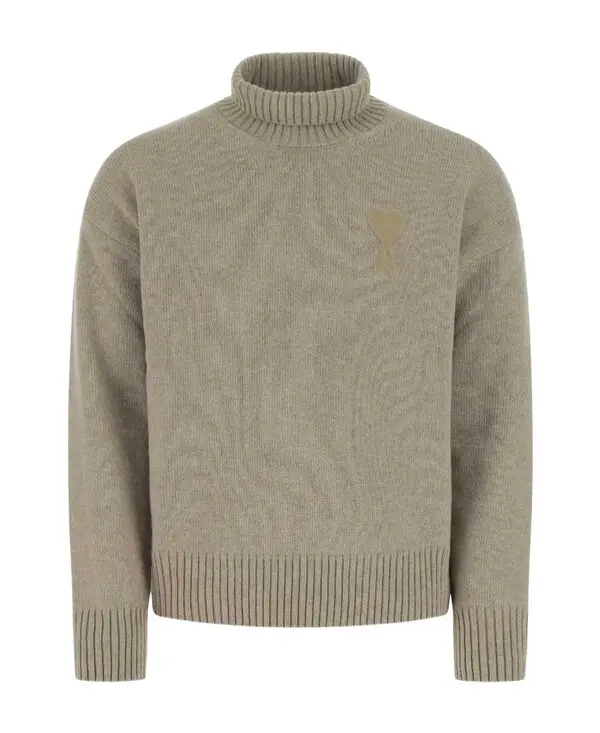 AMI Paris High-neck De Coeur Jumper - Nude