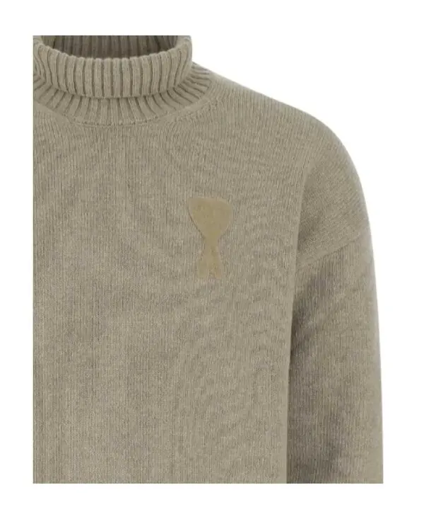 AMI Paris High-neck De Coeur Jumper - Nude