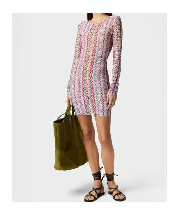 Missoni Chevron-pattern Long Sleeve Mini Dress