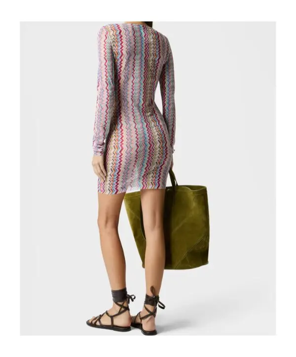 Missoni Chevron-pattern Long Sleeve Mini Dress
