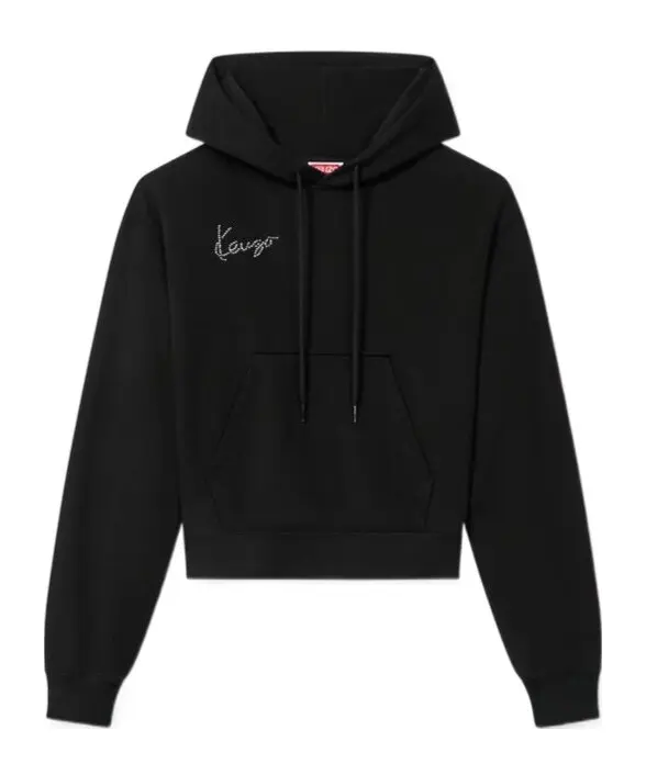 Kenzo Star Tiger Embroidered Cropped Hoodie