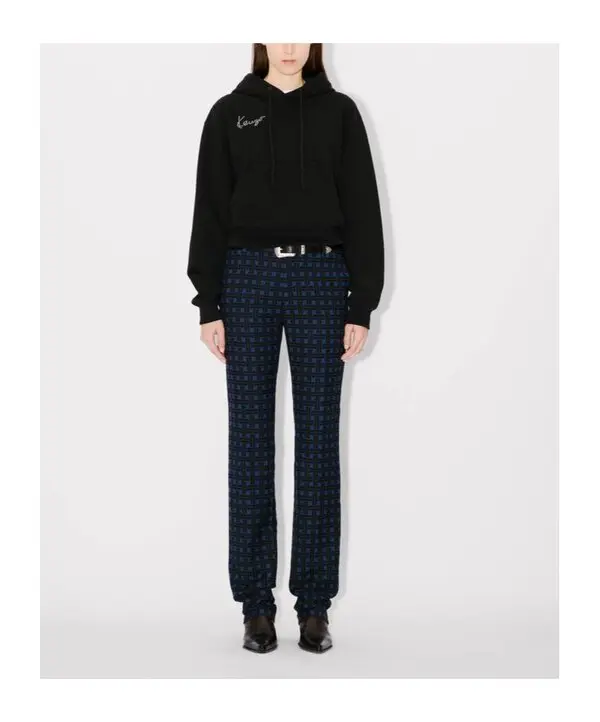 Kenzo Star Tiger Embroidered Cropped Hoodie