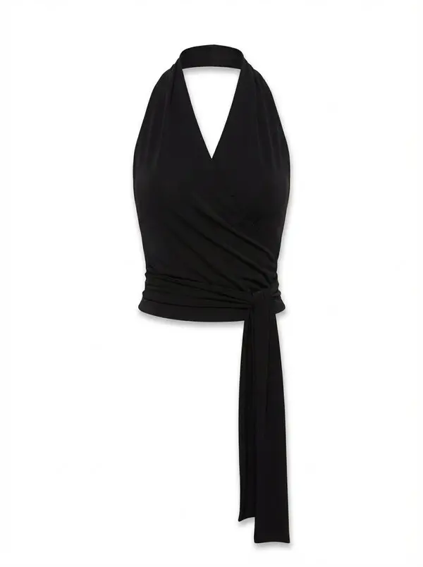 AYA MUSE Aelir V-neck Halter Top With Waist Tie