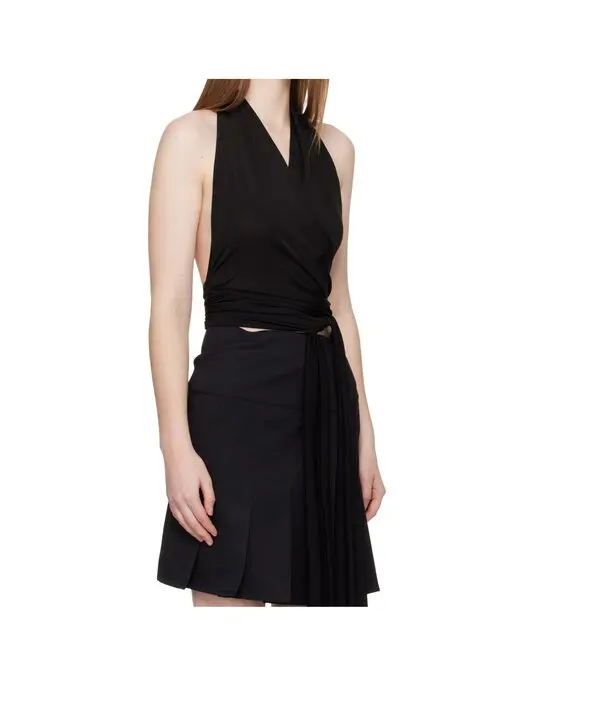 AYA MUSE Aelir V-neck Halter Top With Waist Tie