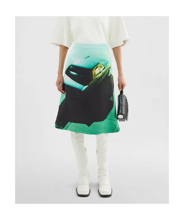 JIL SANDER Printed A-line Skirt