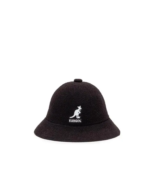 KANGOL Bucket Hat With Maxi Logo - Black