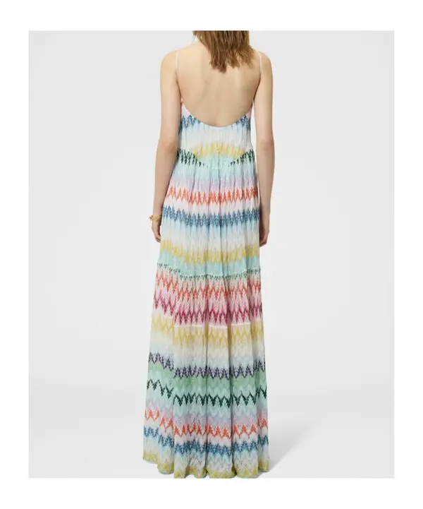 Missoni Sleeveless Zigzag Pattern Maxi Dress