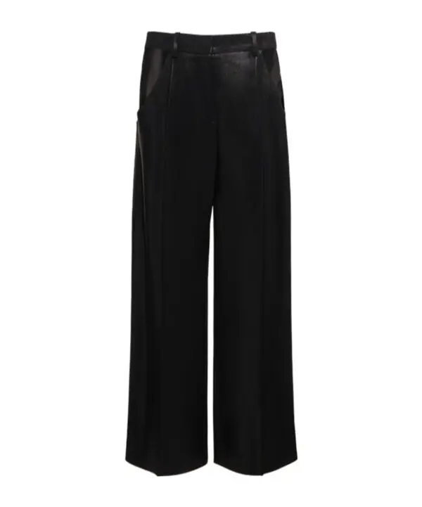 MUGLER Shiny Wool Slouch Pants