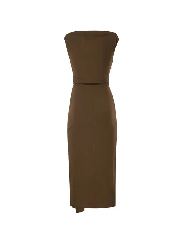 Max Mara Draped Midi Dress - Brown