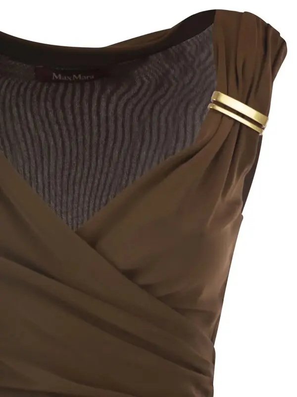 Max Mara Draped Midi Dress - Brown
