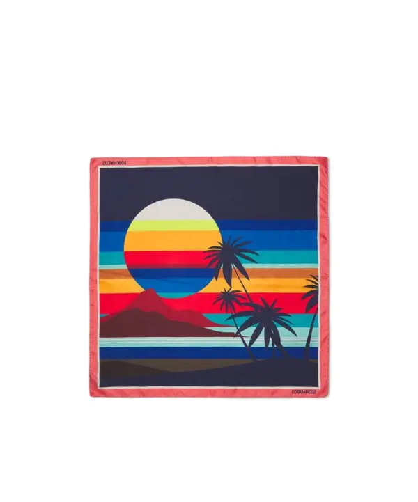 Dsquared2 Tropical Print Square Scarf - Multi-color