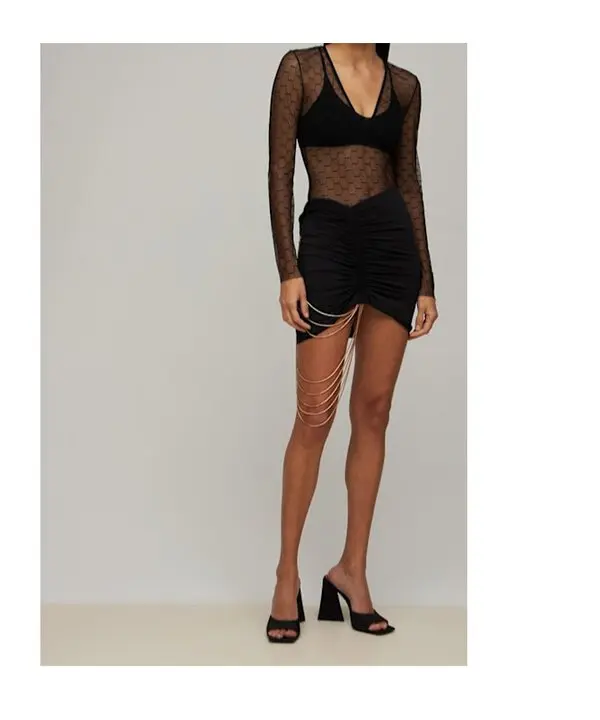 MUGLER Chain Eco Jersey Mini Skirt
