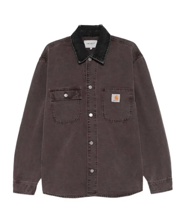 Carhartt Work In Progress Mitch Logo Patch Denim Shirt - Black