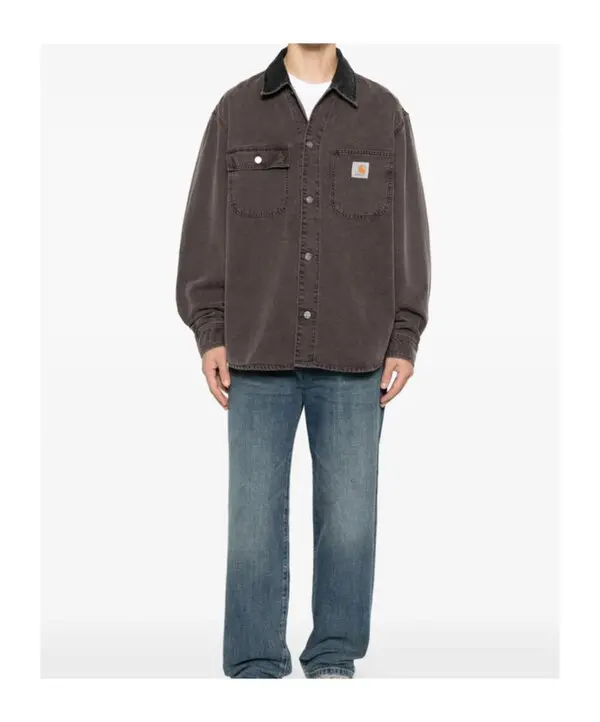Carhartt Work In Progress Mitch Logo Patch Denim Shirt - Black