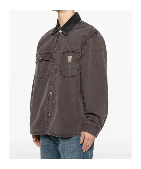 Carhartt Work In Progress Mitch Logo Patch Denim Shirt - Black