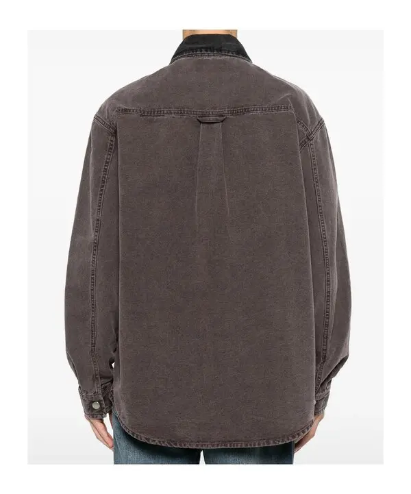 Carhartt Work In Progress Mitch Logo Patch Denim Shirt - Black