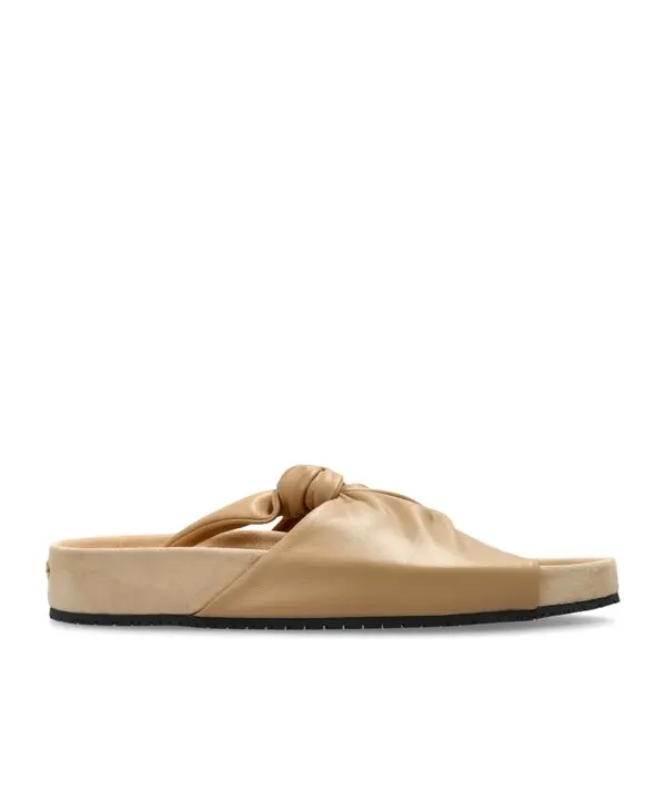 LANVIN Cocoon Knot Detail Slides - Nude