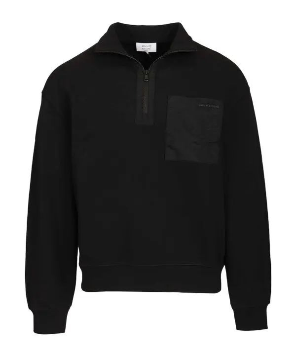 Maison Kitsuné Half Zip Nylon Pocket Sweatshirt