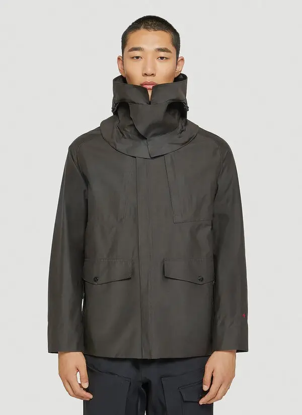 Stone Island Hooded Long-sleeved Rain Jacket